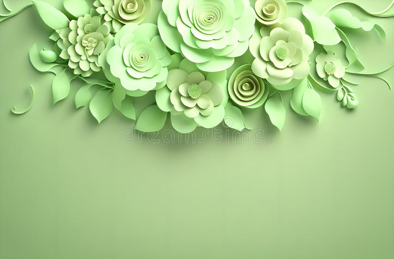 Flower Green Border Background Shadow 3d Ornament Wedding Frame Ai ...