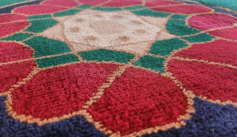Red Arabian Carpet Prayer Eid Ramadan Mosque Depth of Field Perspective ...