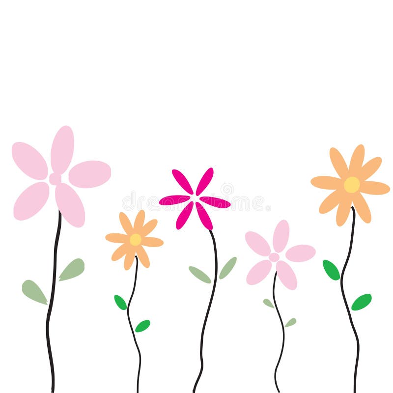Small bunch of flowers. stock vector. Illustration of green - 7696136