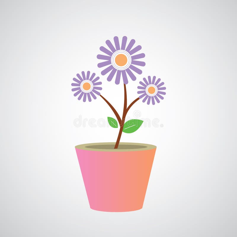 Flower growing in a plant stock vector. Illustration of decoration ...