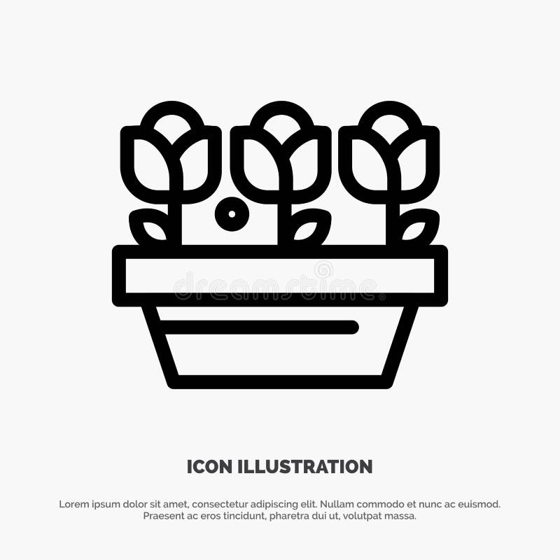 Flower, Growth, Plant, Spring Line Icon Vector Stock Vector ...