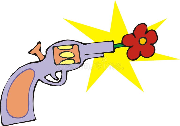 Flower gun stock vector. Illustration of peace, figure - 2323317