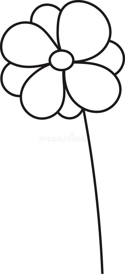 Flower Hand Drawn Outline stock vector. Illustration of plant - 306593335