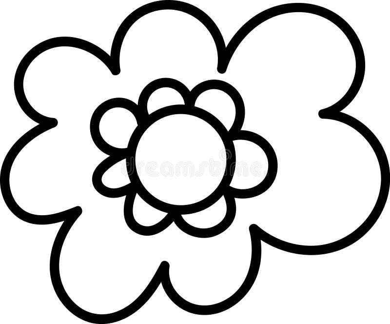 Flower Head Doodle stock vector. Illustration of outline - 304478400