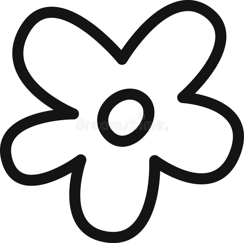 Flower Head Outline stock vector. Illustration of line - 300412277