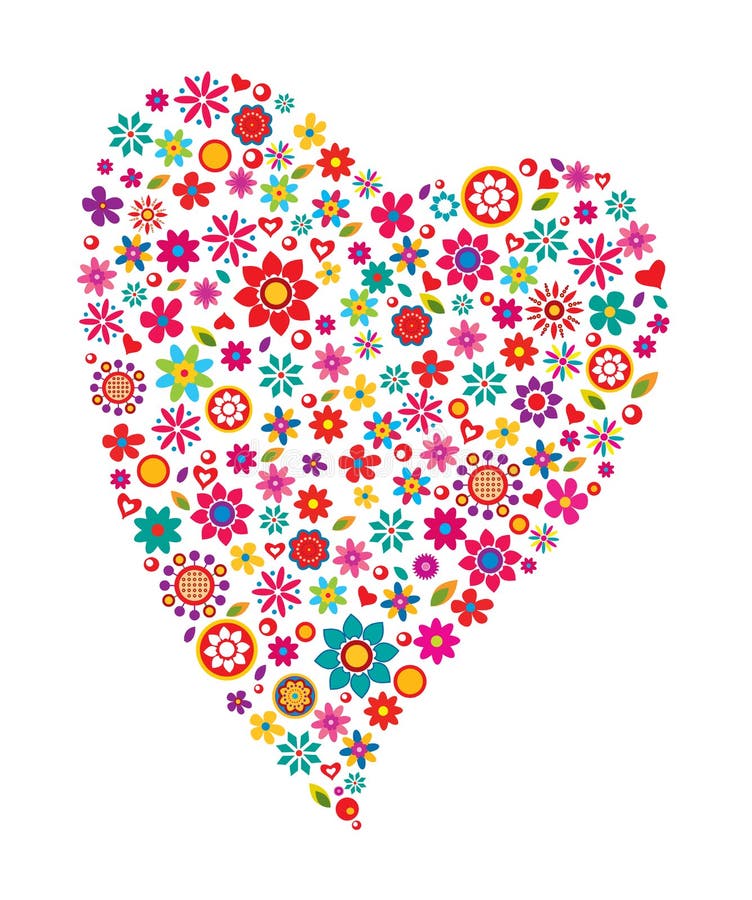 Flower heart stock vector. Illustration of floral, spring - 22564232