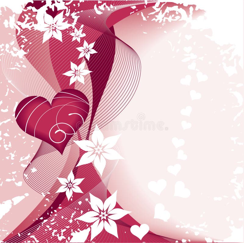 Flower and heart stock vector. Illustration of card, frame - 25868237