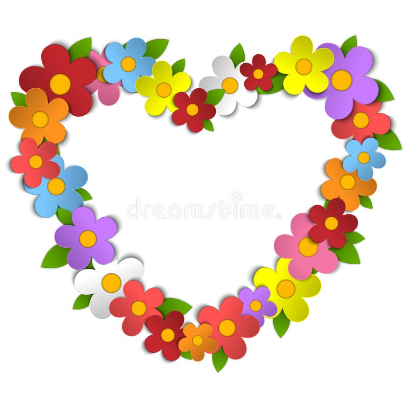 Beautiful Spring Flowers Circle Button Background Stock Vector ...