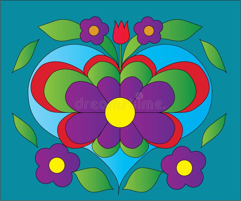 Flower Heart Color Illustration Picture. Image: 17001475