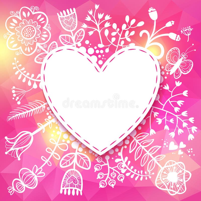 Flower Heart Frame. Vector Illustration, Can Be Used As Creating Stock ...