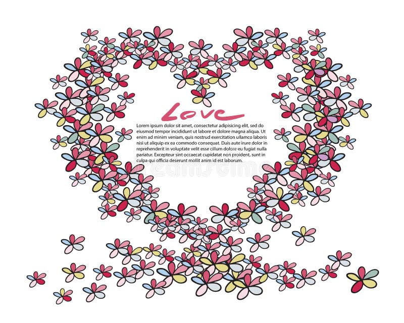 Flower heart shape stock illustration. Illustration of shape - 36883452