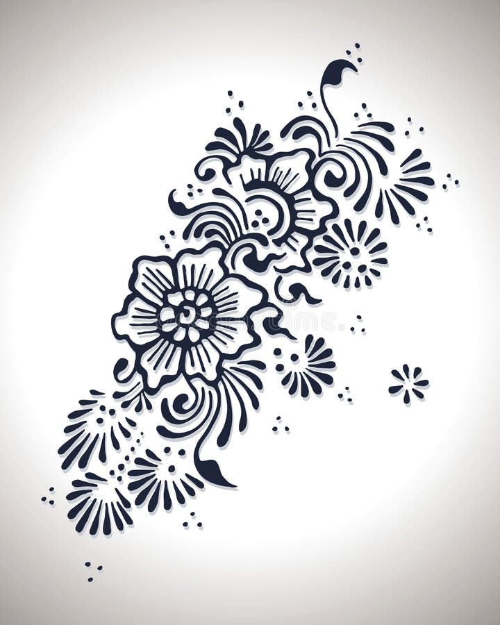 Flower Henna Design stock illustration. Illustration of abstract - 62302374