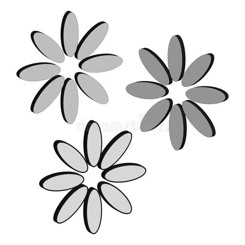 Geometric Petal Shaped Design Stock Illustration - Illustration of ...