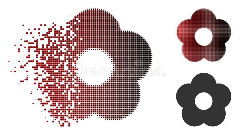 Damaged Dotted Halftone Flower Icon Stock Vector - Illustration of ...