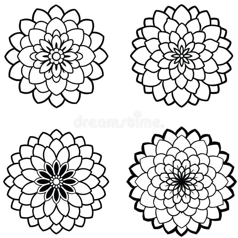 A Flower Icon with Multiple Ruffled Petals. Stock Illustration ...