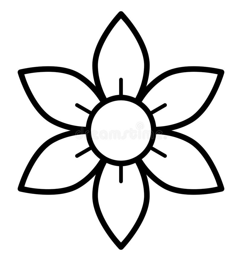 Flower Outline Icon. Blossom Vector Illustration. Coloring Book for ...