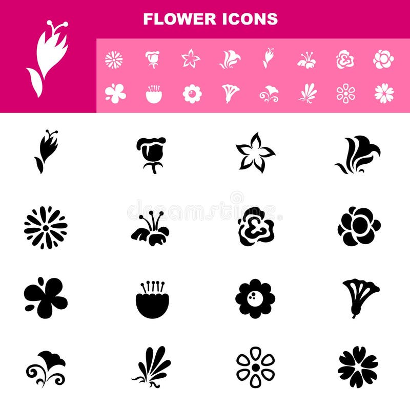 Flower icon set stock vector. Illustration of nature - 46618857