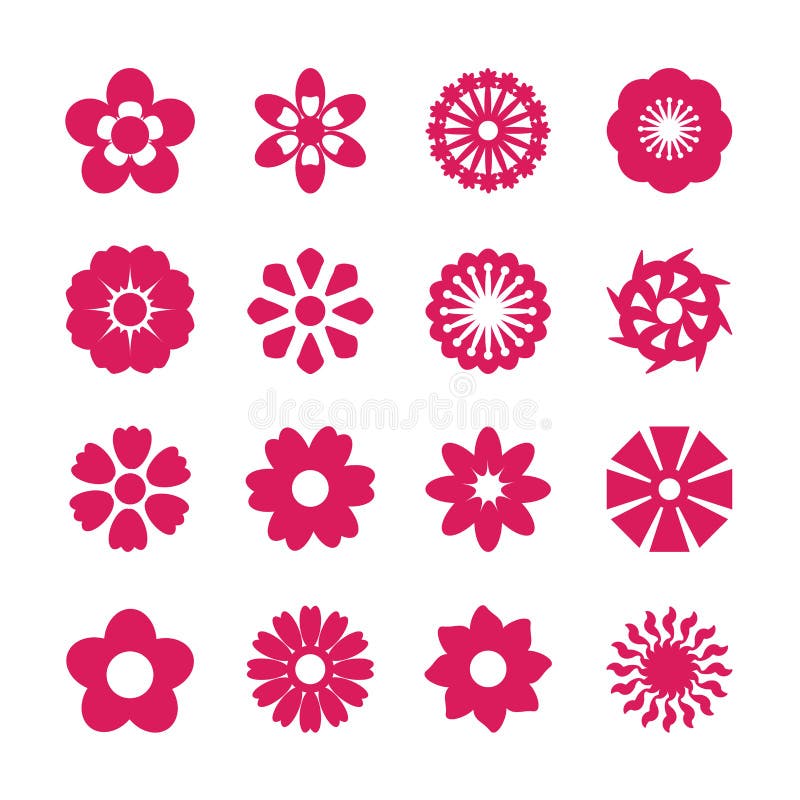 Flower Icon Set, Vector Eps10 Stock Vector - Illustration of lawn ...