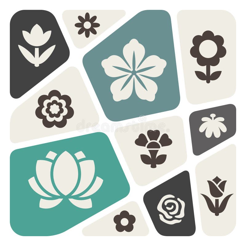 Flower icon set stock vector. Illustration of foliage - 41868900