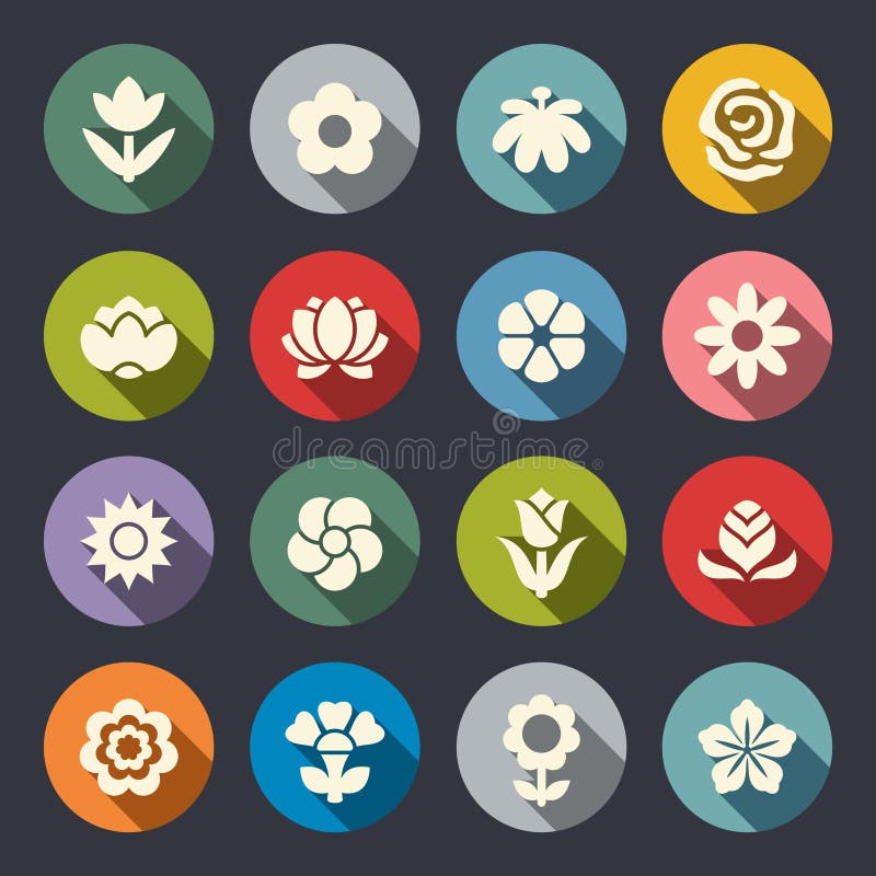 Flower icon set stock vector. Illustration of minimal - 41868923