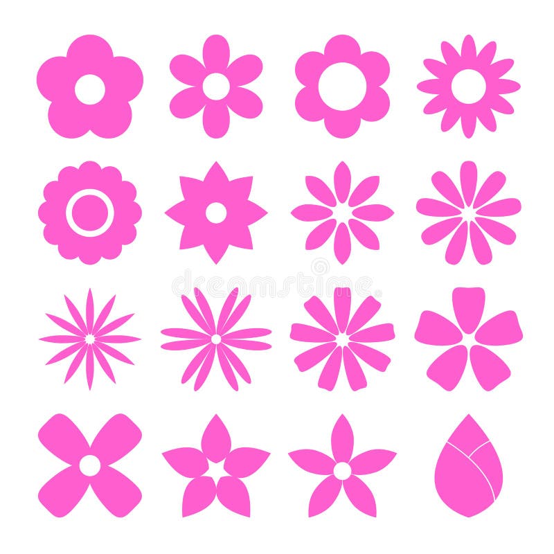 Flower Icon Set stock vector. Illustration of group, nature - 66462626