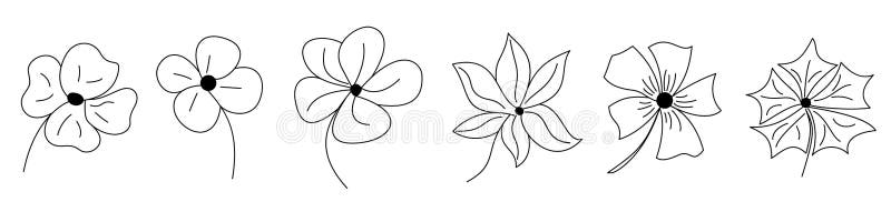 Flower Icons. Linear Flowers. Vector Illustration Stock Vector ...