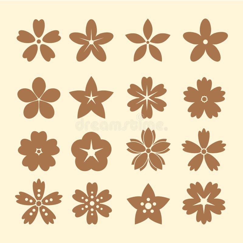 Flower Icons for Pattern stock vector. Illustration of icons - 85072707