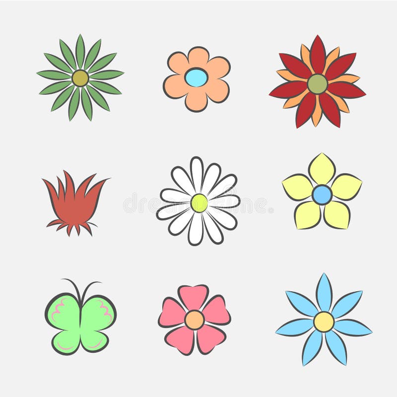 Flower Icons for Pattern stock vector. Illustration of lily - 88749885