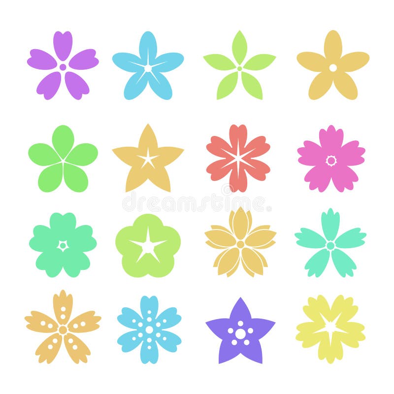 Flower Icons for Pattern stock vector. Illustration of lily - 88749885