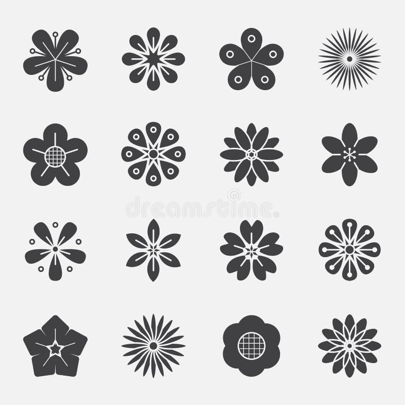 Flower icons set. stock vector. Illustration of crocus - 60176835