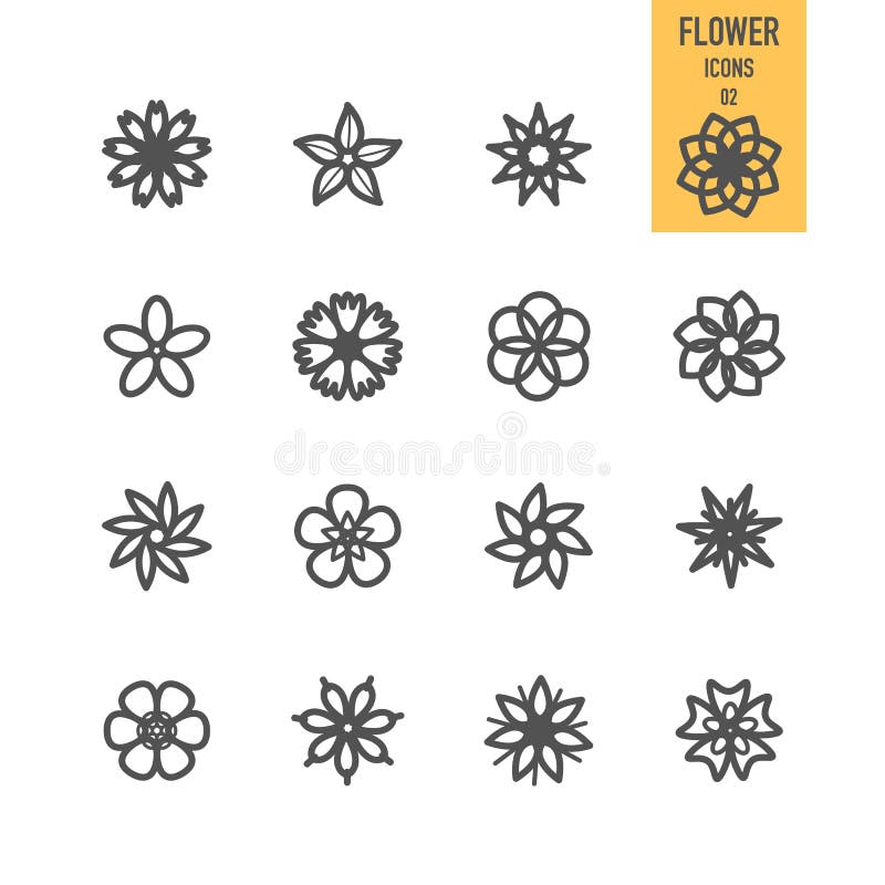 Flower icons sets. stock vector. Illustration of icon - 52867409