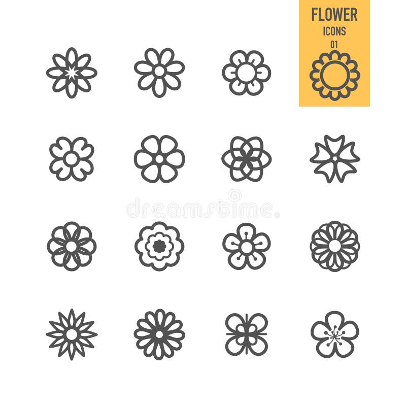Flower icons sets. stock vector. Illustration of isolated - 52867422