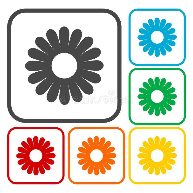 Flower icons stock vector. Illustration of lilac, color - 84541036