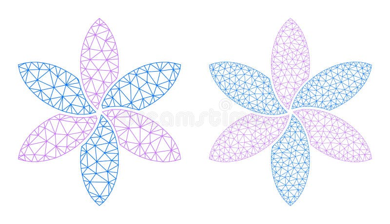 Flower Icons - Vector Triangle Mesh Stock Vector - Illustration of ...