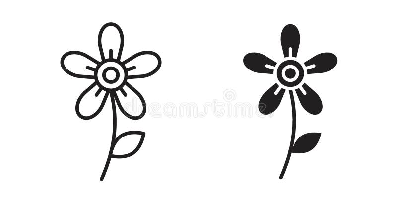Flower thin line icon set stock vector. Illustration of abstract ...