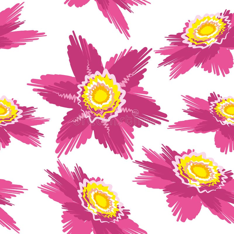 Flower Illustration Background Tile Stock Illustration - Illustration ...