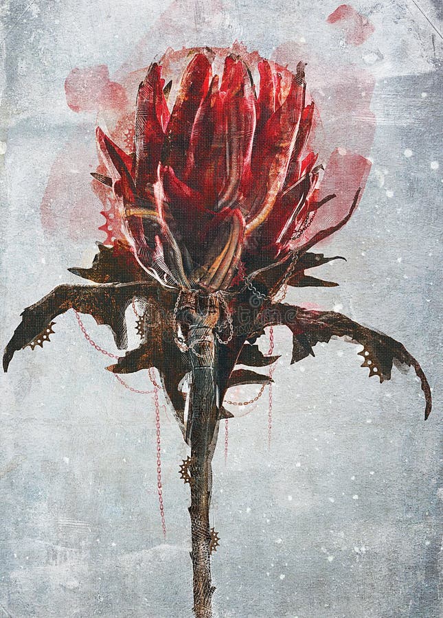 Flower illustration stock illustration. Illustration of horror - 55226675