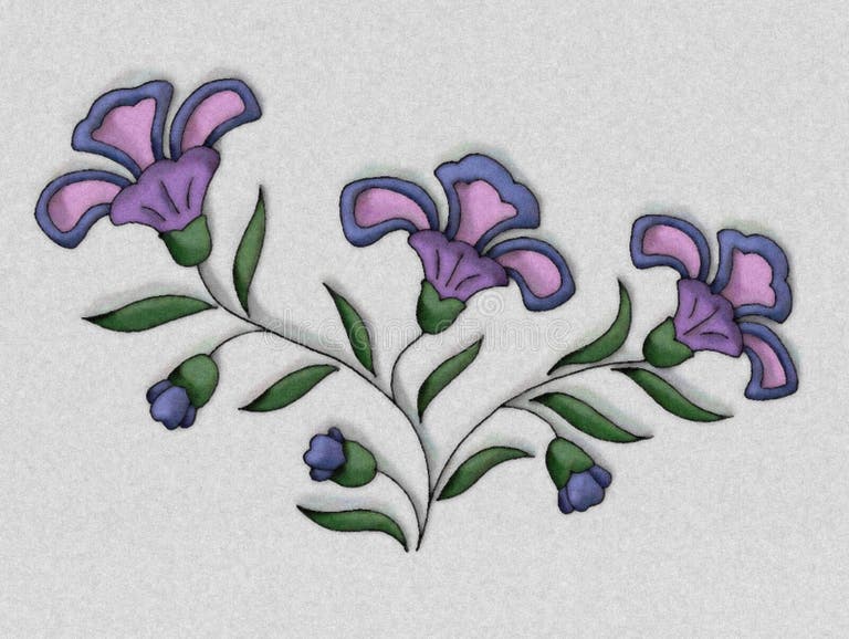 Flower Illustration in Purple Stock Illustration - Illustration of ...
