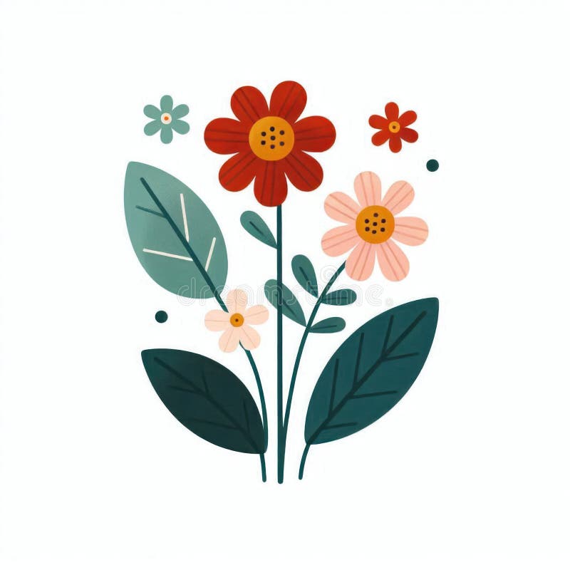 Flower Illustration Simple Design Stock Illustration - Illustration of ...