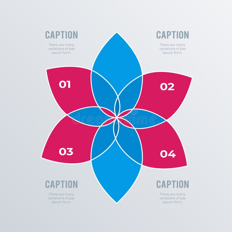 Flower Infographic Template Design. Business Concept Infograph with 4 ...