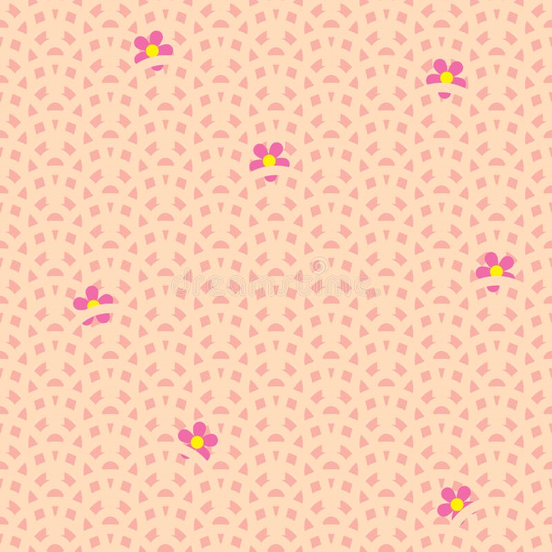 Flower Inside Spiral Seamless Pattern Stock Vector - Illustration of ...