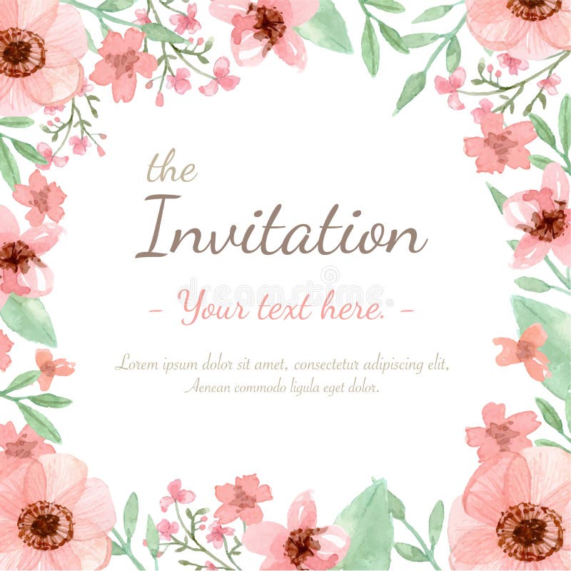 Flower Invitation Card stock vector. Illustration of celebration - 54585055
