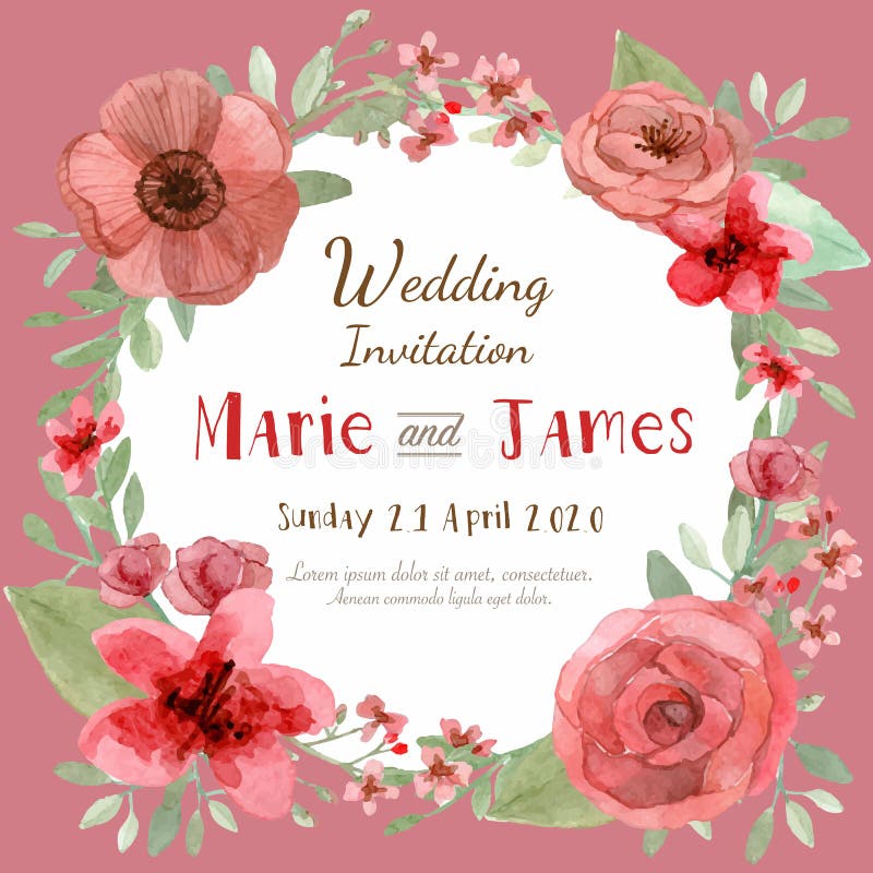 Flower Invitation Card stock vector. Illustration of greeting - 55914978