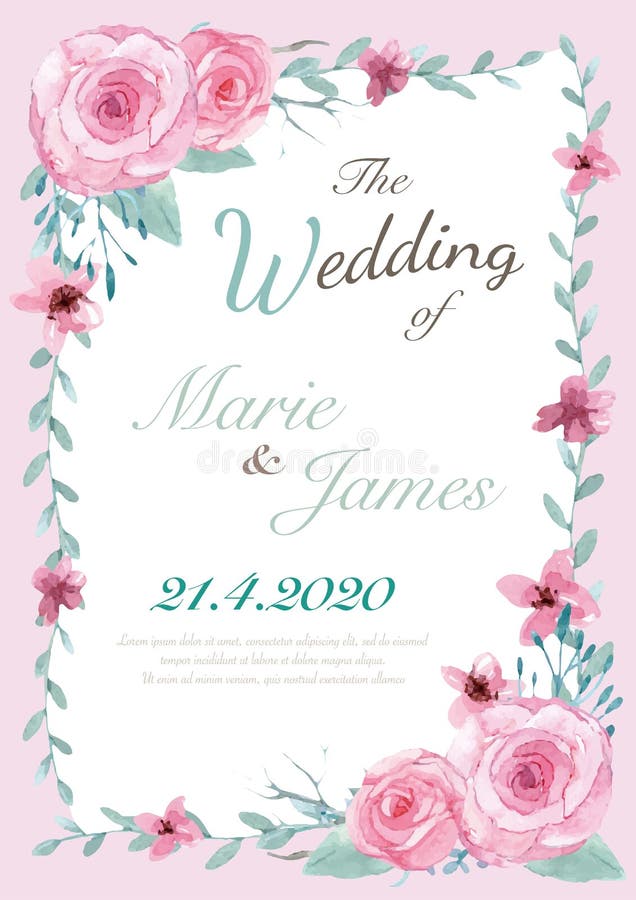 Flower Invitation Card stock vector. Illustration of nature - 56514724