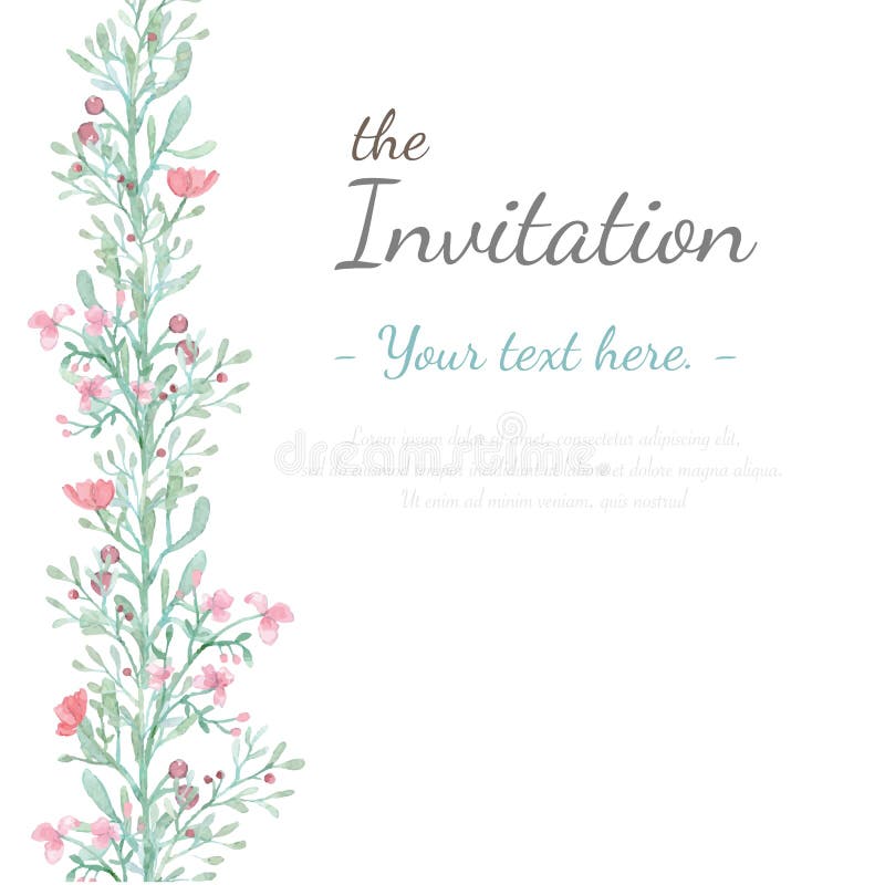 Flower Invitation Card stock vector. Illustration of celebration - 56970238
