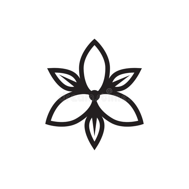 Jasmine Flower Icon Logo Template Stock Vector - Illustration of ...