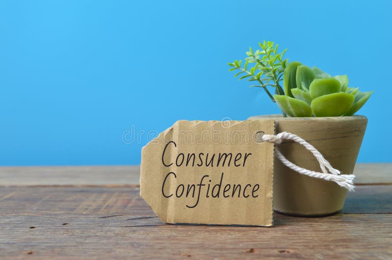 Flower and Label Tag Written with Text CONSUMER CONFIDENCE Stock Photo ...