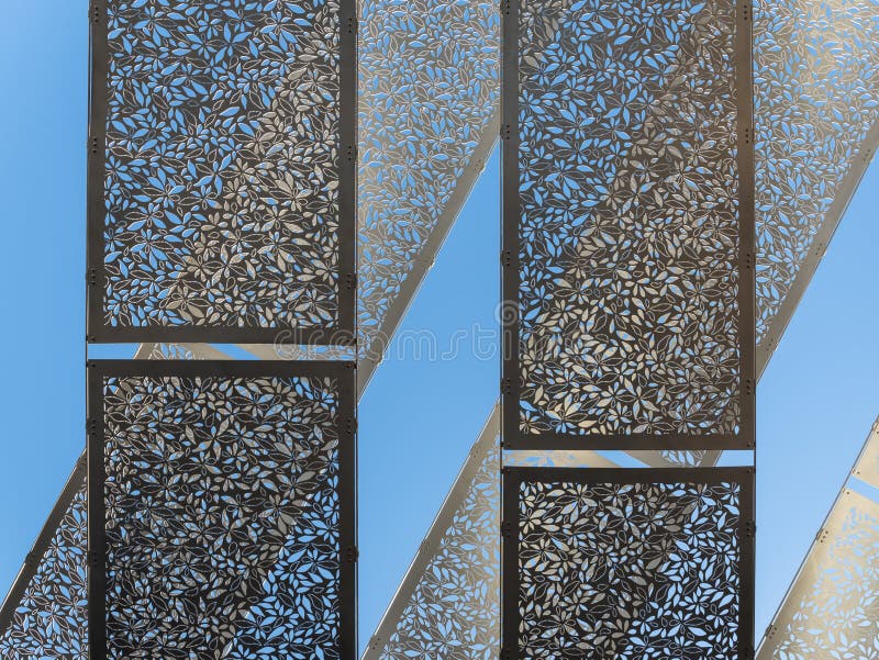 Flower-Leaf Design Against Blue Sky - Foreground Vertical Editorial ...