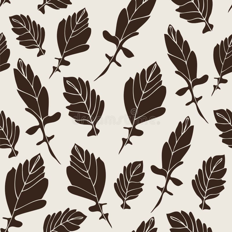 Flower Leaf Doodle Pattern, Vector Hand Drawn Floral Illustration Stock ...