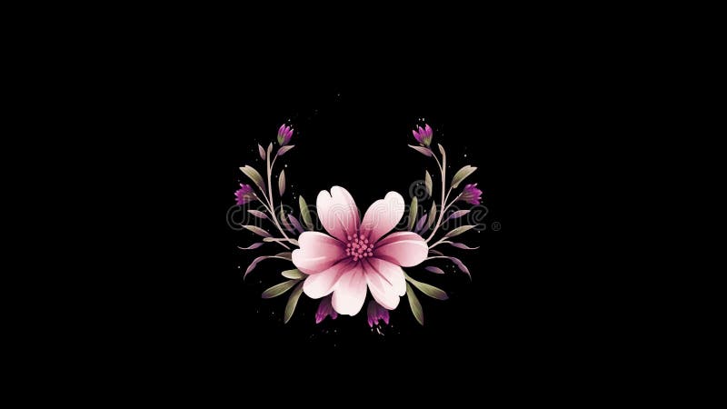 Flower Leaf Icon Loop Animation Video Transparent Background with Alpha ...